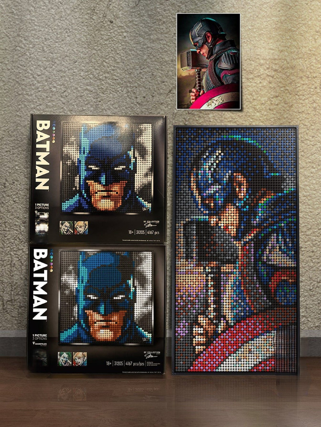 HYPEBRICKZ PIXEL BRICKS "Avengers - Captain America" Display Wall Déco