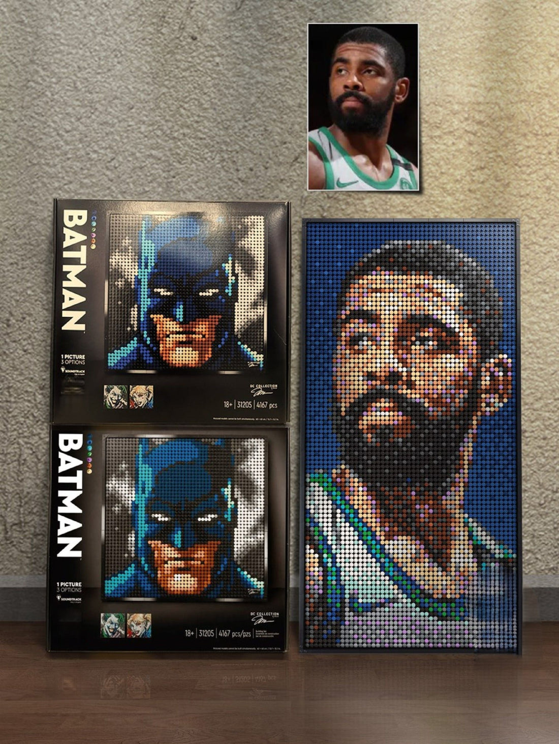 HYPEBRICKZ PIXEL BRICKS "Kyrie Irving" Display Wall Décor Set