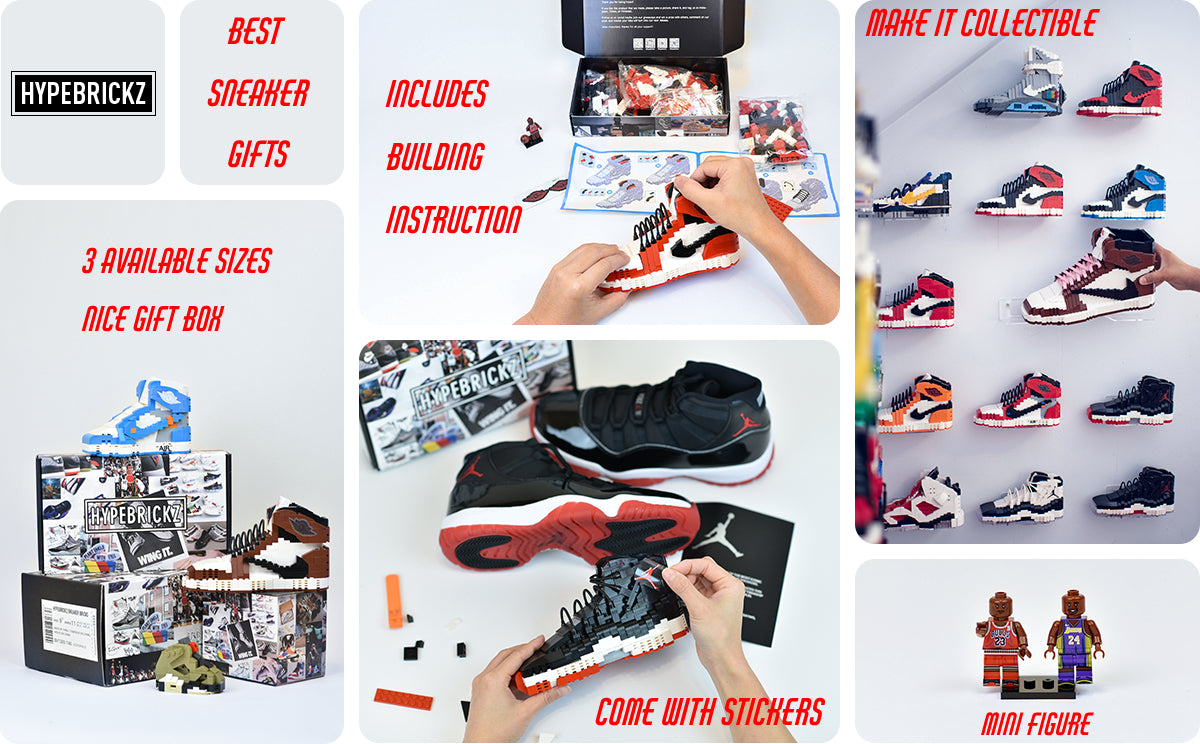 LARGE AJ1 "Royal" Sneaker Bricks Sneaker 3D Puzzle Building Toy with M ...