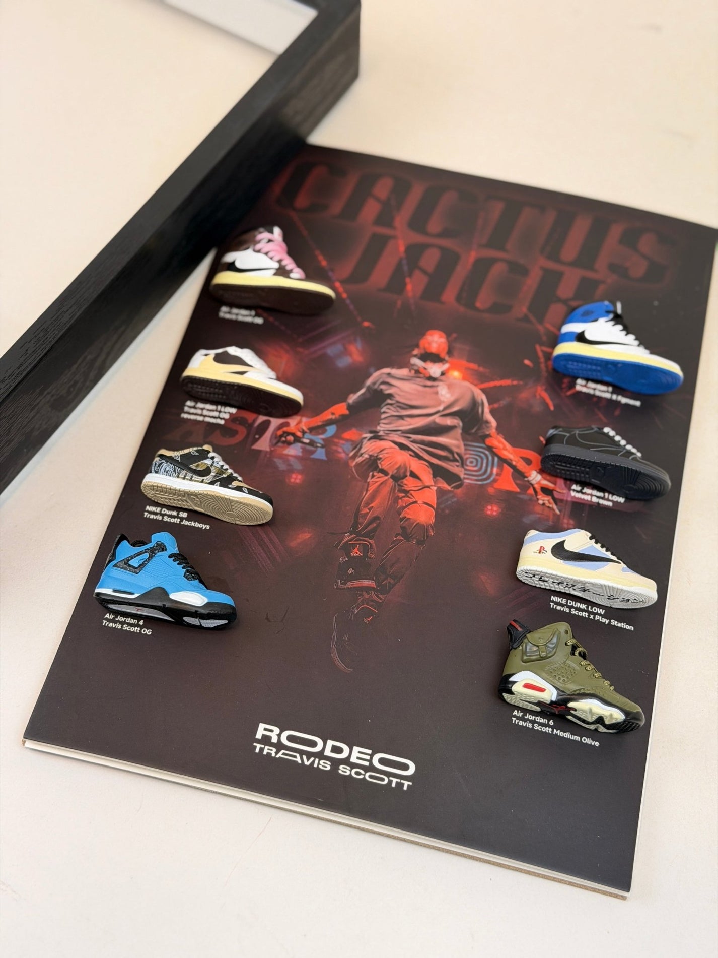 Travis Scott Display Frame with 8 Mini Air Jordan Sneakers | Hypebrickz ...